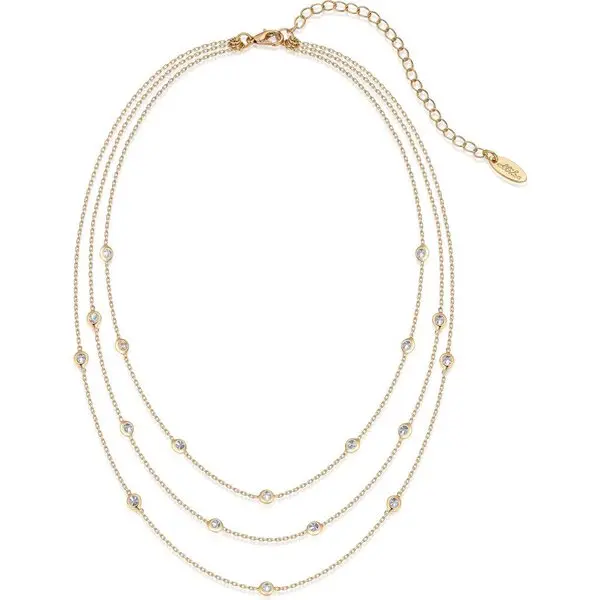 Ettika Crystal Station Layered Necklace - Gold