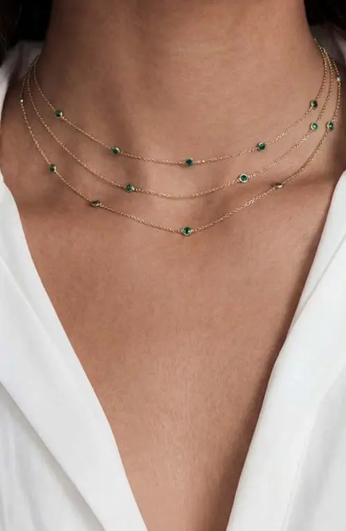 Ettika Crystal Station Layered Necklace - Green