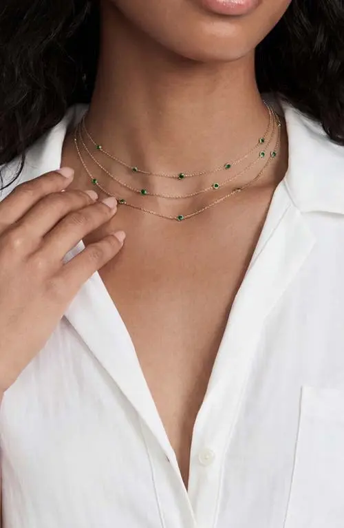 Ettika Crystal Station Layered Necklace - Green