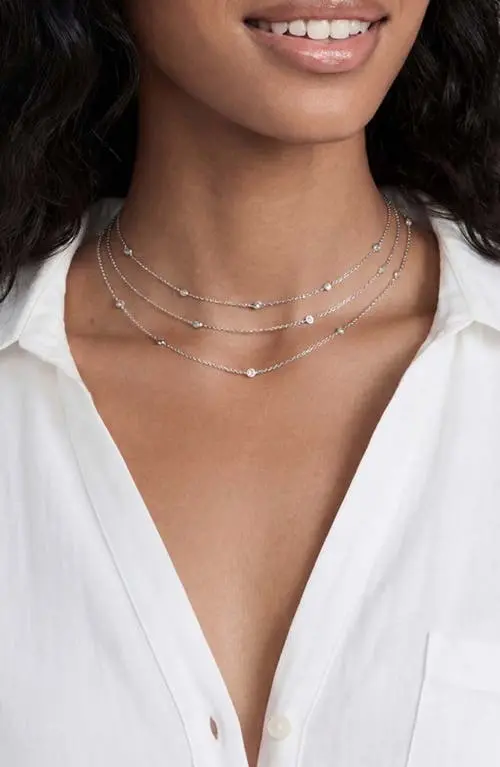 Ettika Crystal Station Layered Necklace - Silver
