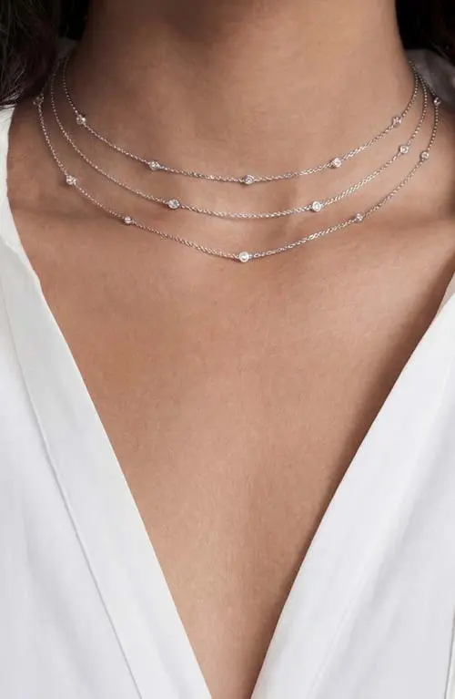Ettika Crystal Station Layered Necklace - Silver