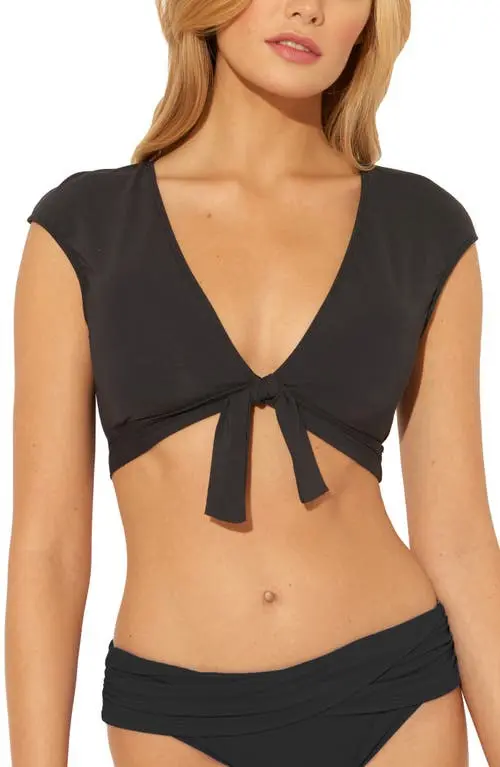 ROD BEATTIE Kore Tie Front Bikini Top - Black