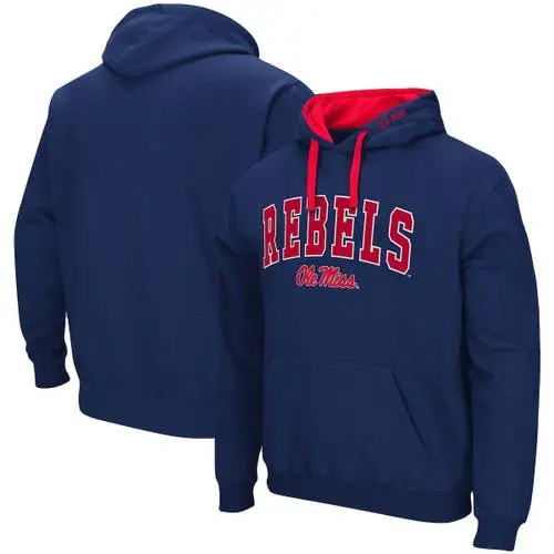 COLOSSEUM Ole Miss Rebels Arch & Logo 2.0 Pullover Hoodie - Navy