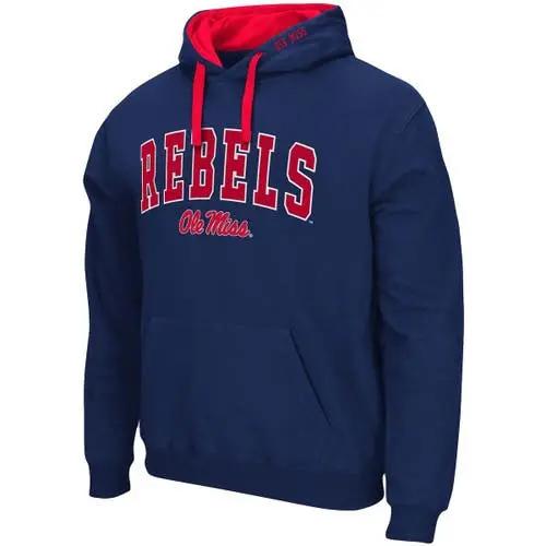 COLOSSEUM Ole Miss Rebels Arch & Logo 2.0 Pullover Hoodie - Navy
