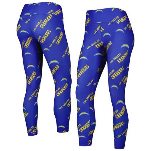 CONCEPTS SPORT Los Angeles Chargers Breakthrough Allover Print Lounge Leggings - Royal