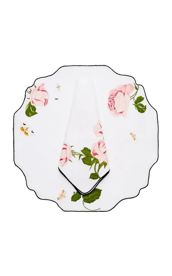 Giambattista Valli Embroidered Linen Placemat And Napkin Set - Multi