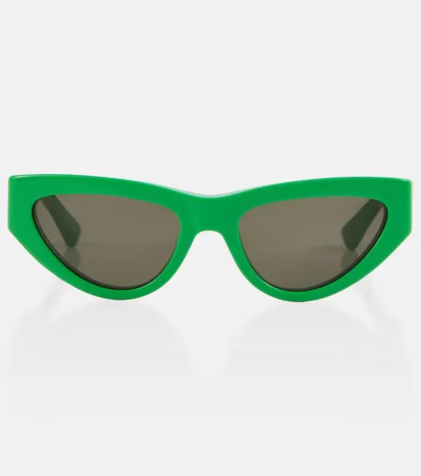 Bottega Veneta Angle Cat-eye Sunglasses - Green