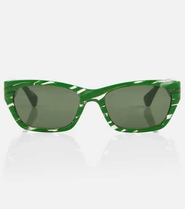 Bottega Veneta Rectangular Sunglasses - Green