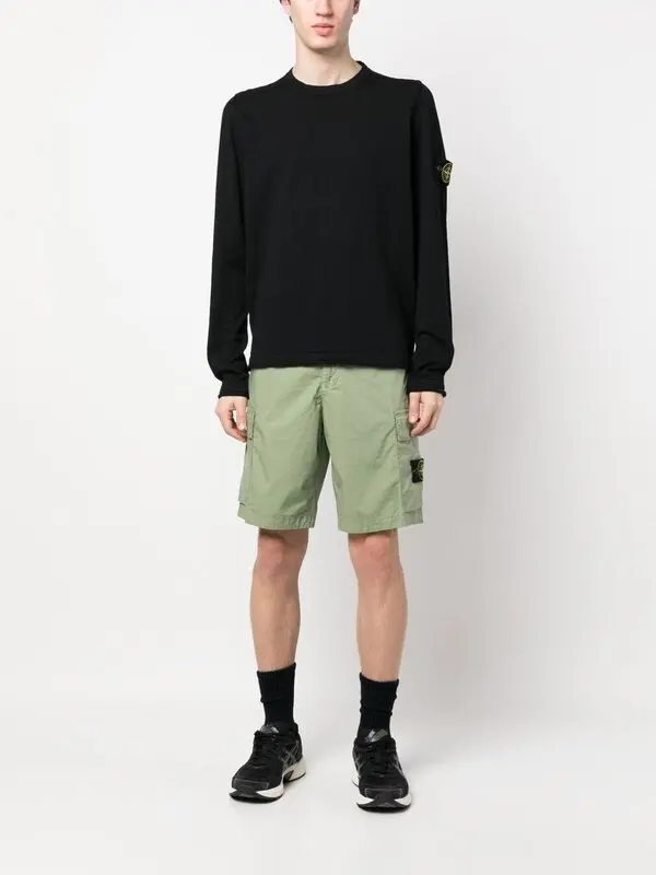 Stone Island Side Logo-patch Bermuda Shorts - Green