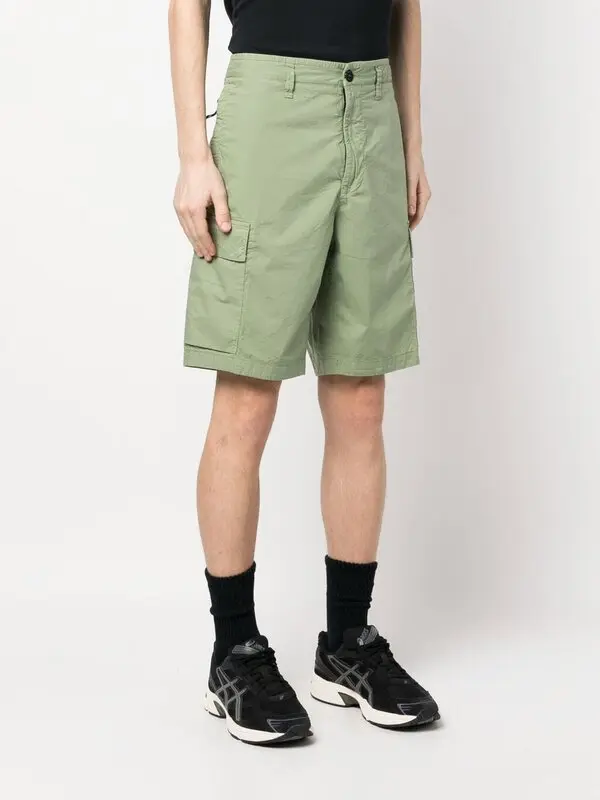 Stone Island Side Logo-patch Bermuda Shorts - Green