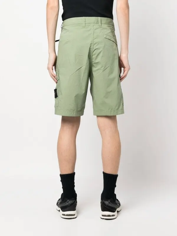 Stone Island Side Logo-patch Bermuda Shorts - Green