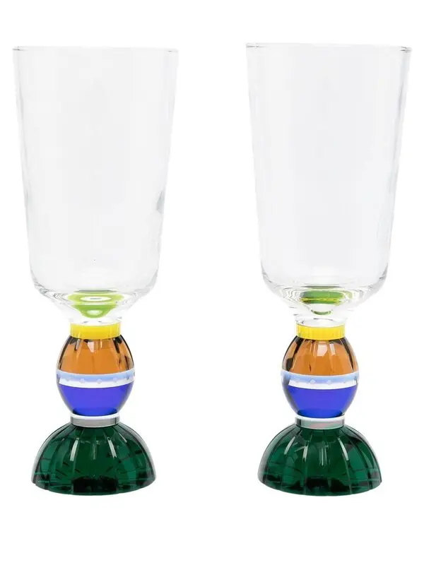 REFLECTIONS COPENHAGEN Ascot Tall Crystal Glass Set - Green