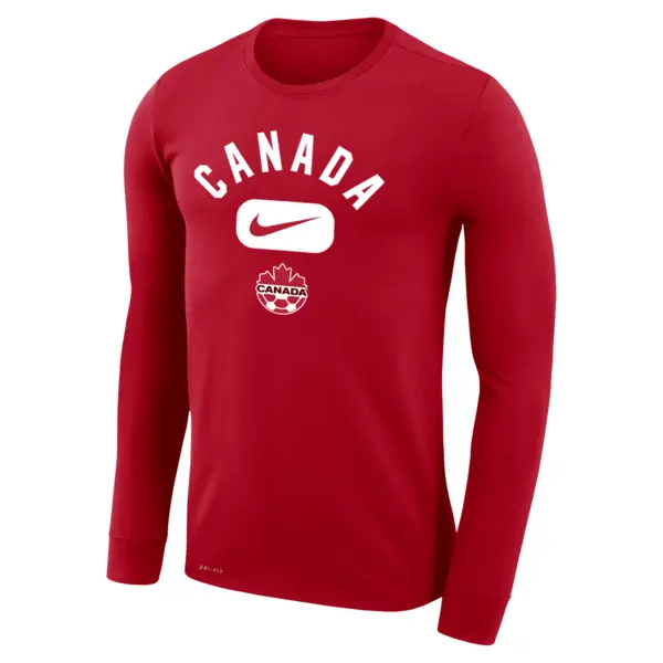 Nike Canada Legend Dri-Fit Long-Sleeve T-Shirt Red Editorialist