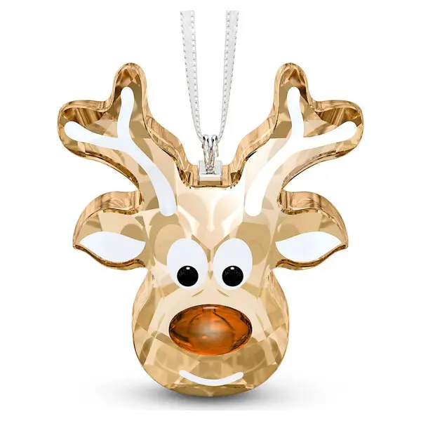SWAROVSKI Gingerbread Reindeer Ornament - Gold Tone