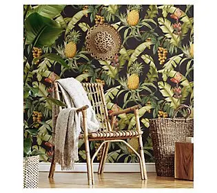 NEXTWALL Pineapple Floral Peel-and-stick Wallpa Per