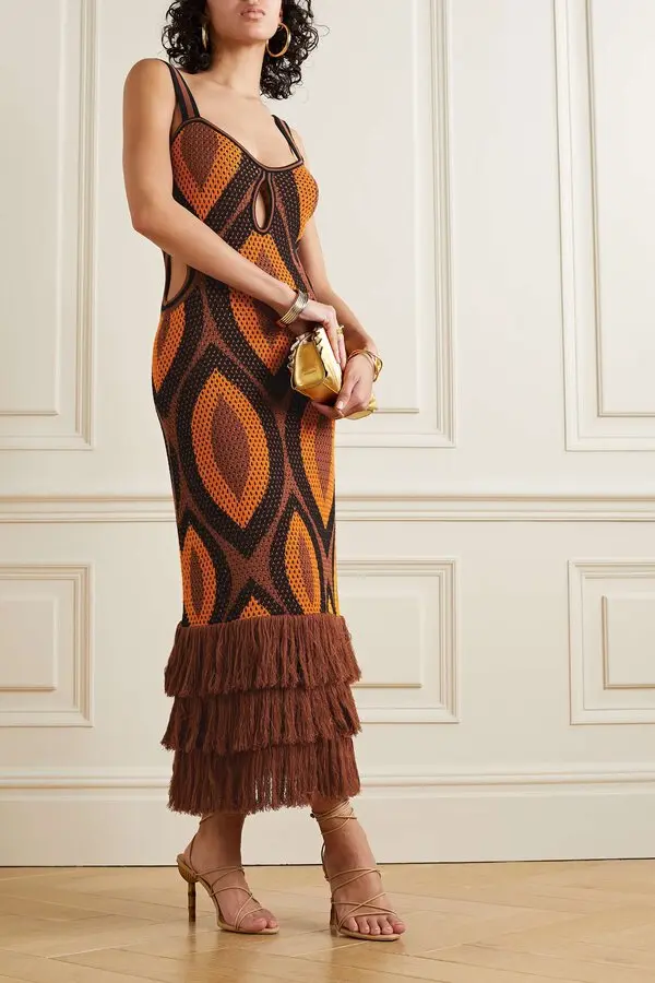 Johanna Ortiz Cultural Roots Cutout Fringed Crocheted Pima Cotton