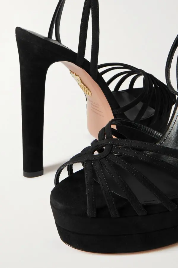 AQUAZZURA Flow 130 Suede Platform Sandals
