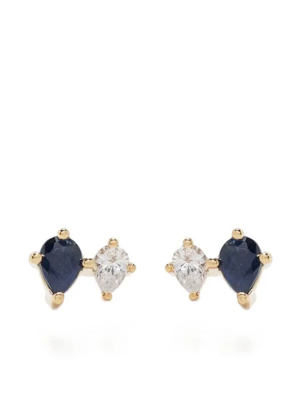 Adina Reyter 14kt Yellow Sapphire And Diamond Earrings - Gold