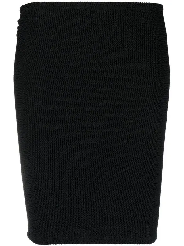 Hunza G Crinkled-finish Mini Skirt - Black