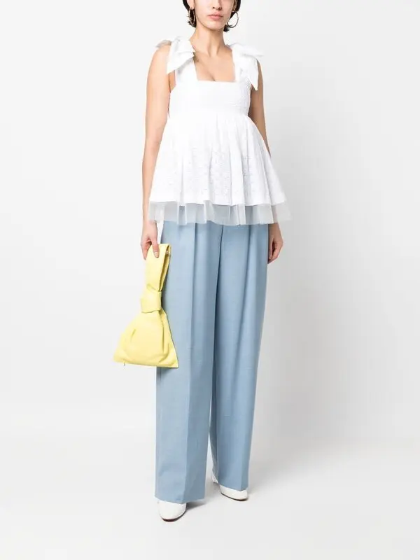 Viktor & Rolf Sleeveless Broderie-anglaise Blouse