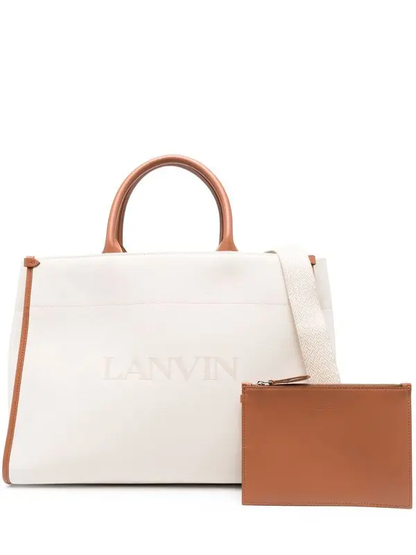 LANVIN Logo-print Leather Tote