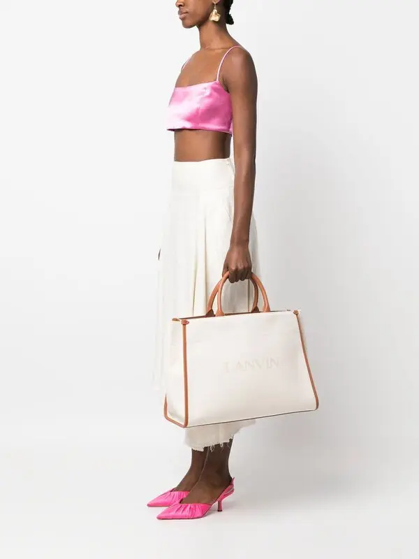 LANVIN Logo-print Leather Tote