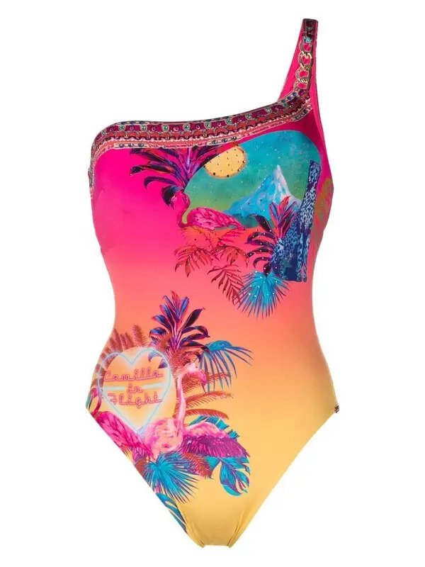 Camilla Graphic-print One-piece - Pink