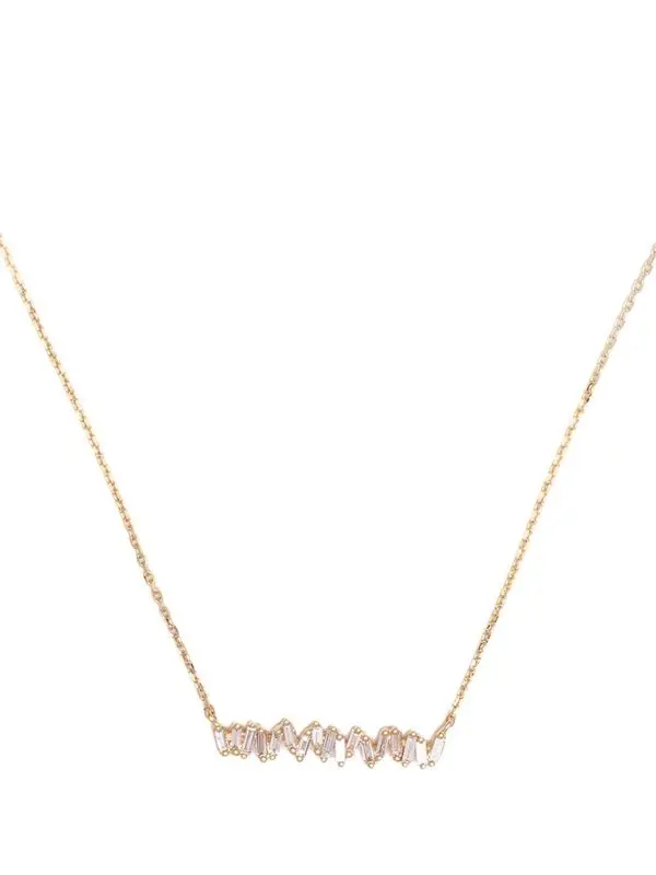 SUZANNE KALAN 18kt Yellow Diamond Bar Necklace - Gold