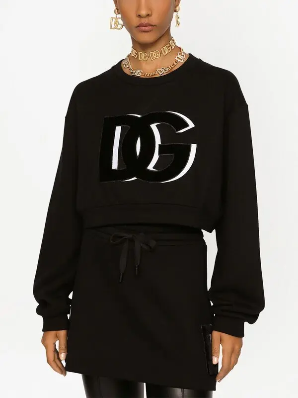 Dolce & Gabbana Dg Logo Cropped Sweatshirt