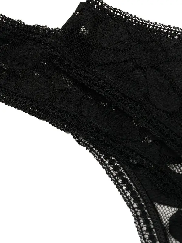 ERES Tanga Floral-lace Thong - Black