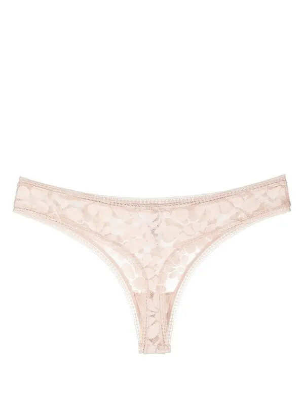 ERES Mini Tanga Floral Lace Thong - Neutrals