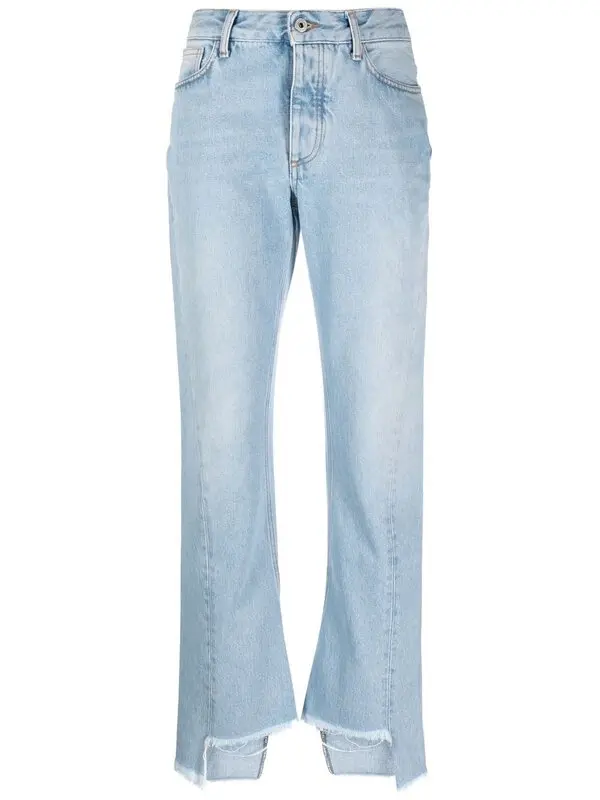 Off-White Frayed Edge Straight-leg Jeans