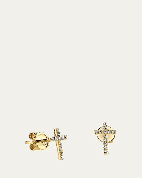 SYDNEY EVAN 14k Diamond Cross Single Stud Earring
