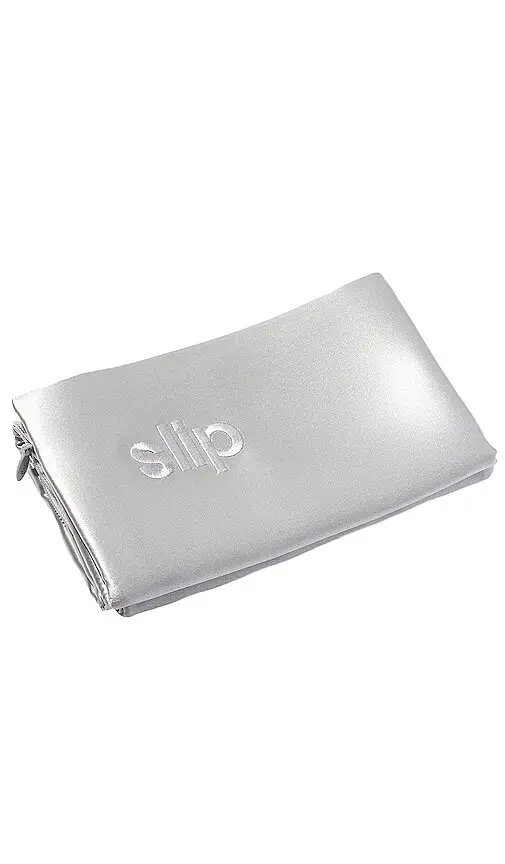 Slip Queen/standard Pure Silk Pillowcase In In Metallic - Silver