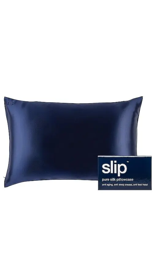 Slip Queen/standard Pure Silk Pillowcase In - Navy
