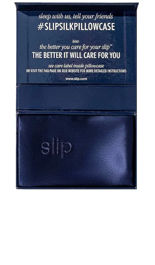 Slip Queen/standard Pure Silk Pillowcase In - Navy