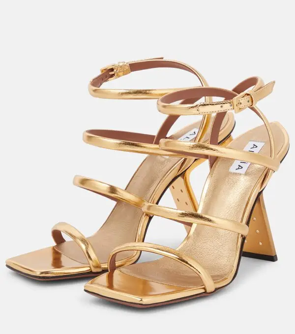 Alaïa Perfo Leather Sandals - Gold