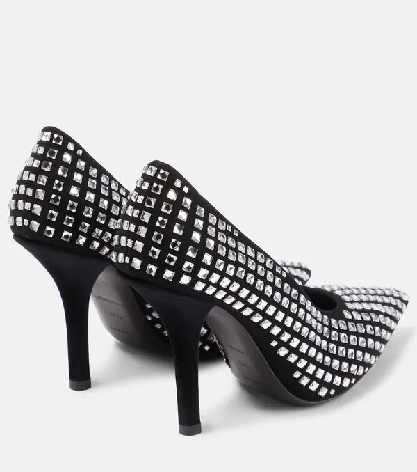 Burberry Crystal-embellished Suede Pumps