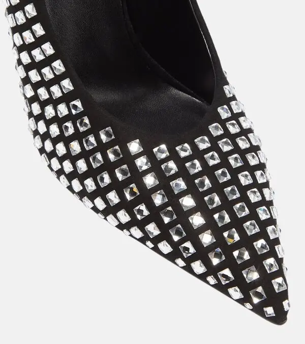 Burberry Crystal-embellished Suede Pumps