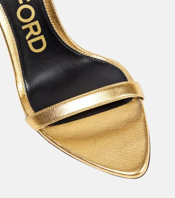 TOM FORD Padlock Metallic Leather Sandals
