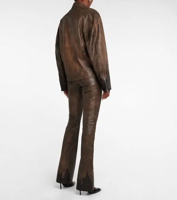 Alessandra Rich Leather Biker Jacket