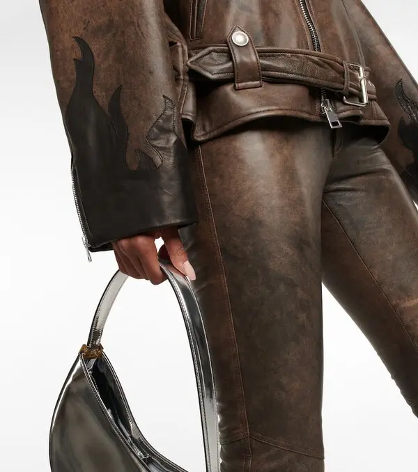 Alessandra Rich Leather Biker Jacket