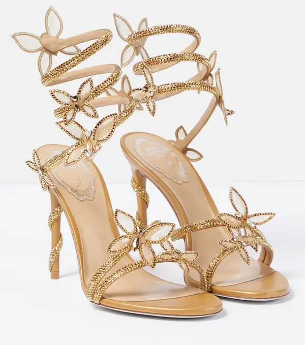 Rene Caovilla Butterflies Crystal-embellished High Sandals