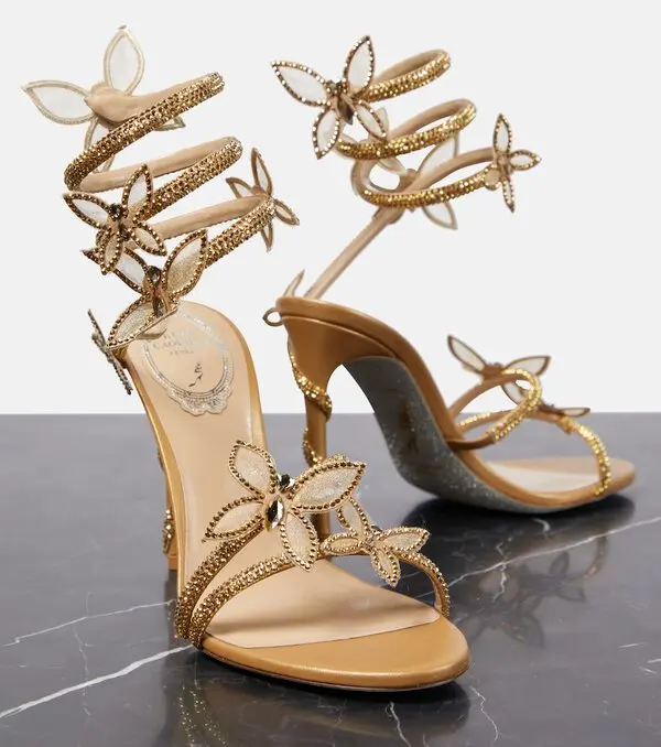 Rene Caovilla Butterflies Crystal-embellished High Sandals