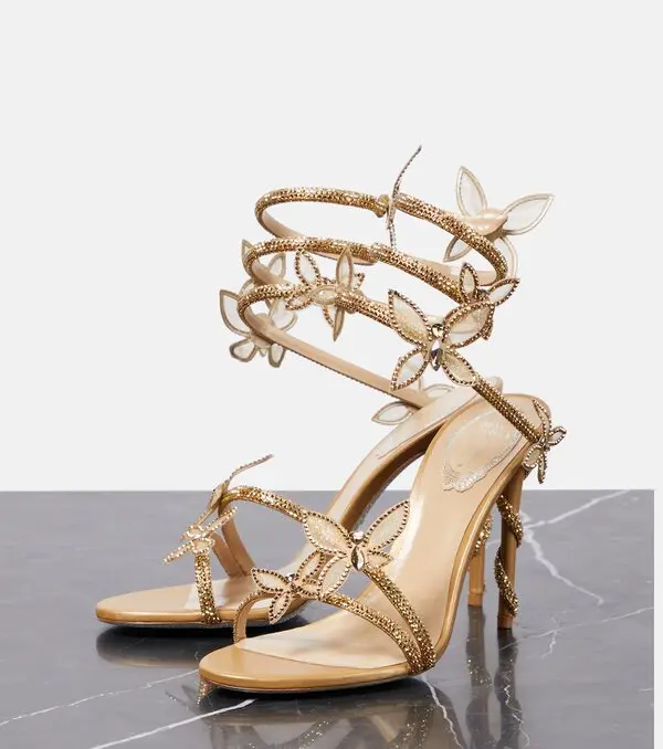 Rene Caovilla Butterflies Crystal-embellished High Sandals