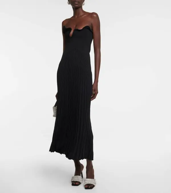 strapless open back dress Women's Summer Plus Size Cotton Polyester Blended Striped Dress