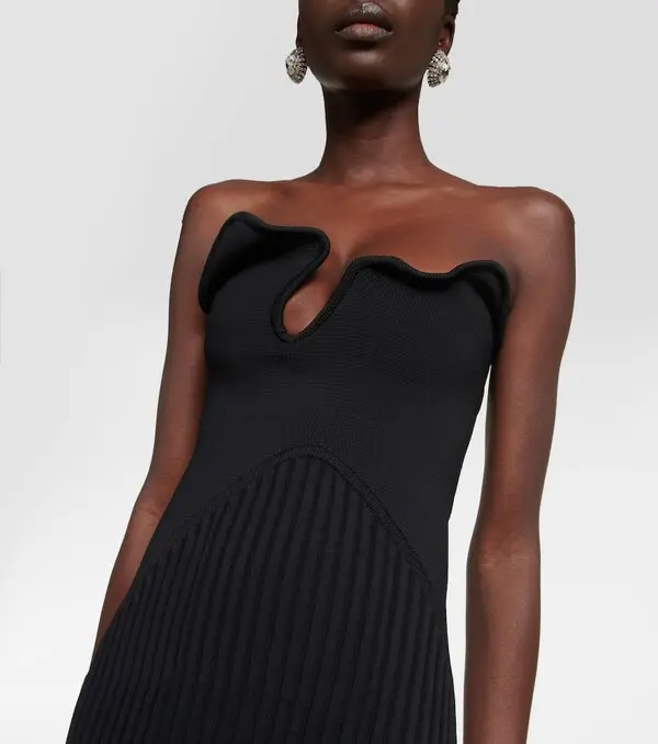 strapless open back dress Women's Summer Plus Size Cotton Polyester Blended Striped Dress