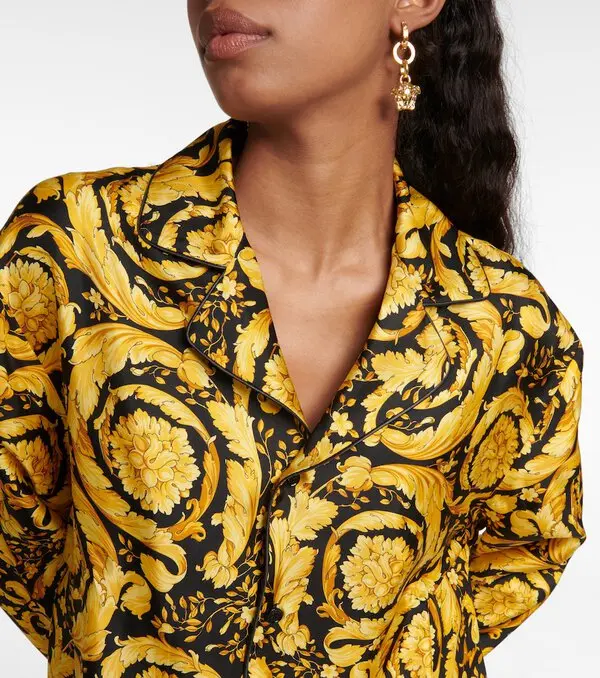 Versace Printed Silk Shirt Multicoloured 30% Off Editorialist