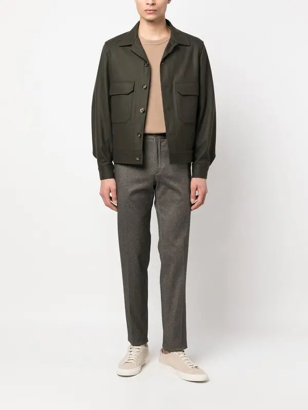 DELL'OGLIO Long-sleeve Button-up Shirt - Green