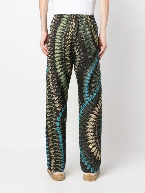 COUNTY OF MILAN Feather Pattern Loose-fit Trousers - Brown